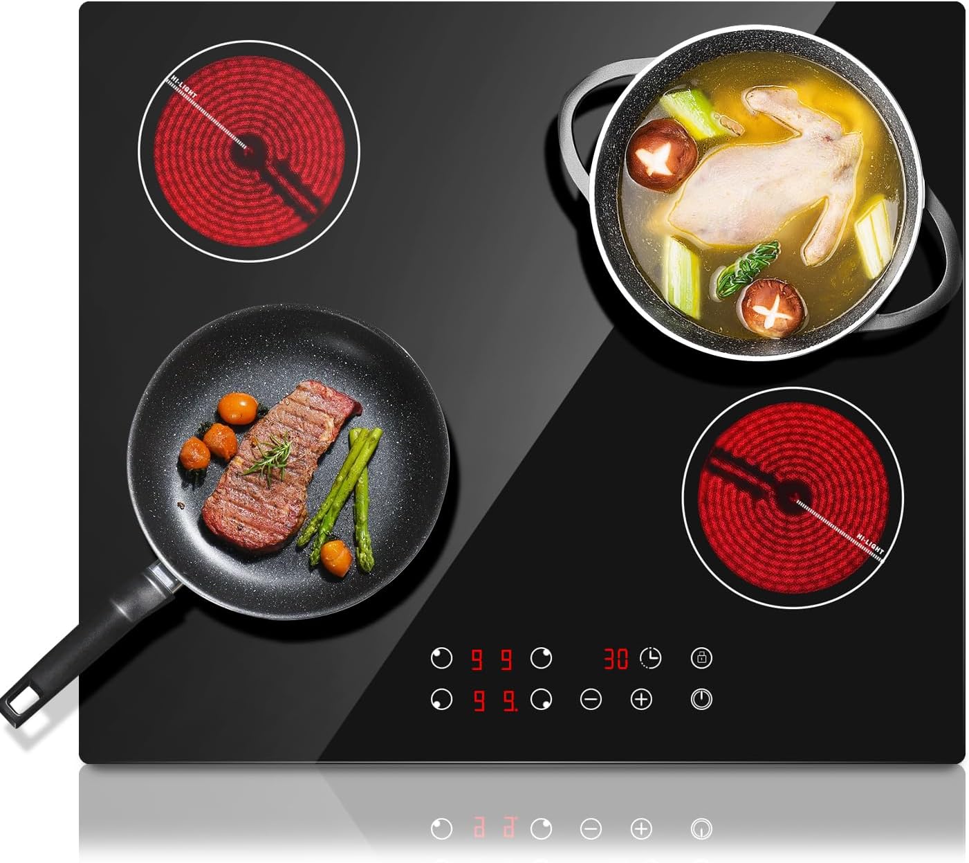 Amazon.com: 24 Inch Electric Stove Top, Ceramic Glass Cooktop with ...