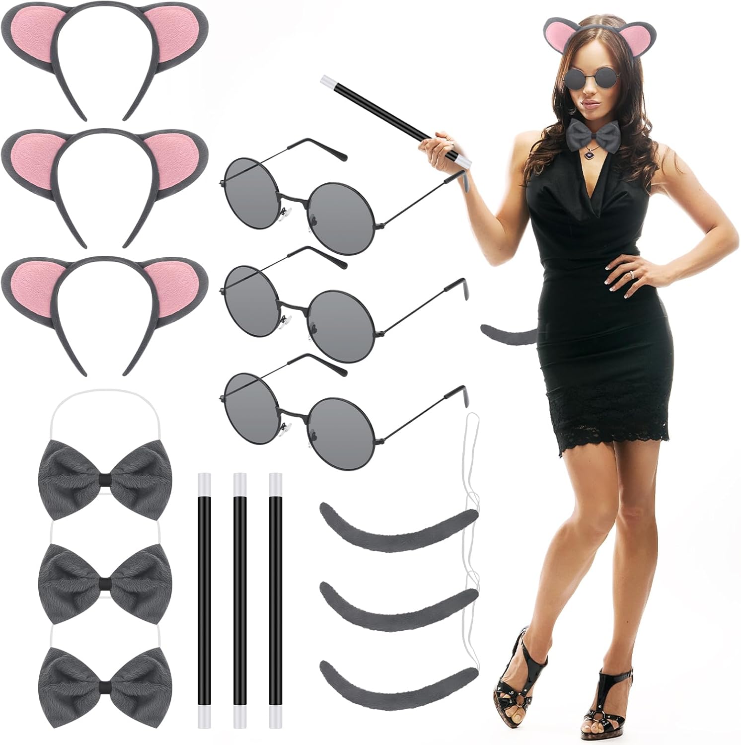 Amazon.com: Jutom 3 Set Halloween Mouse Costume Set for Adult Three ...