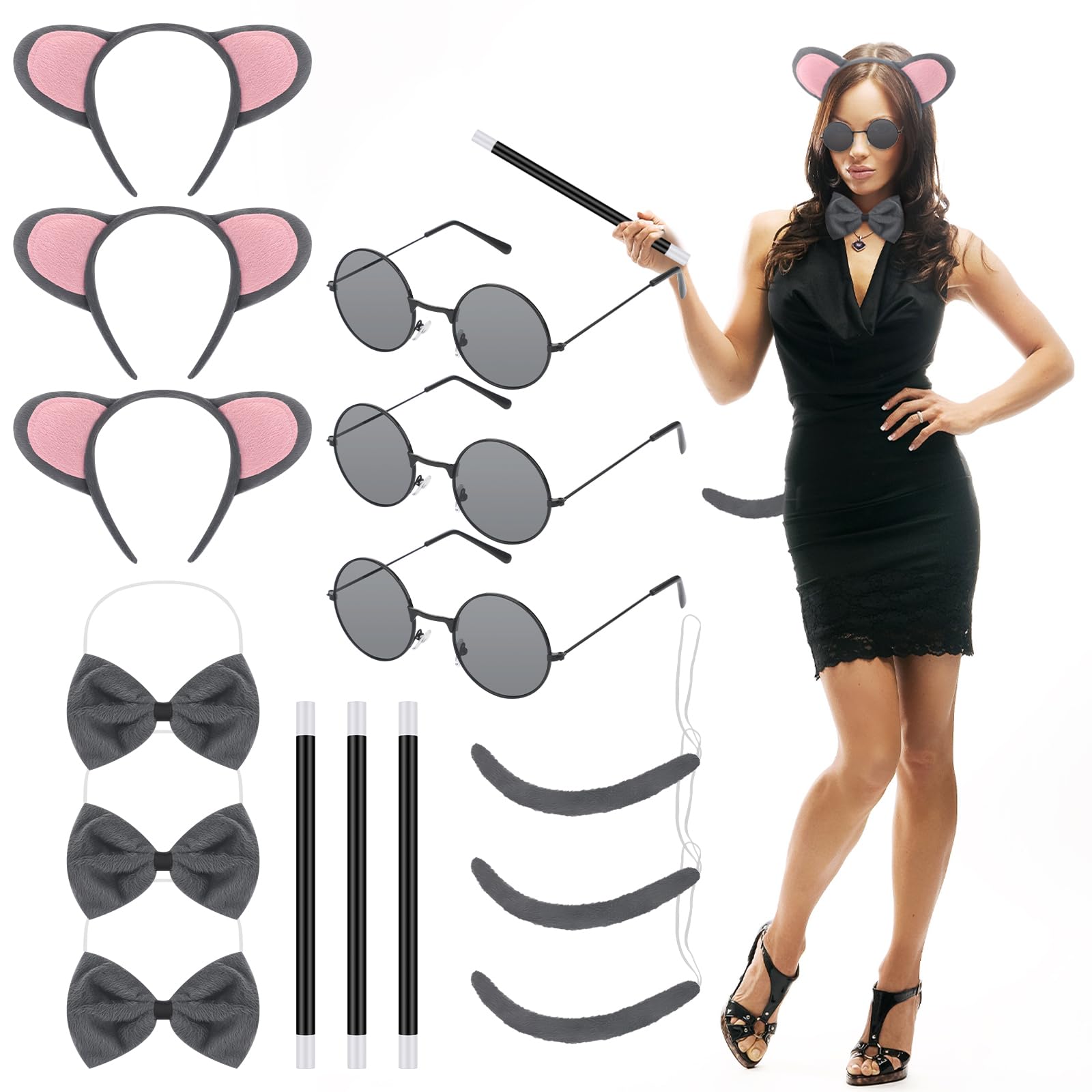 Amazon.com: Jutom 3 Set Halloween Mouse Costume Set for Adult Three ...
