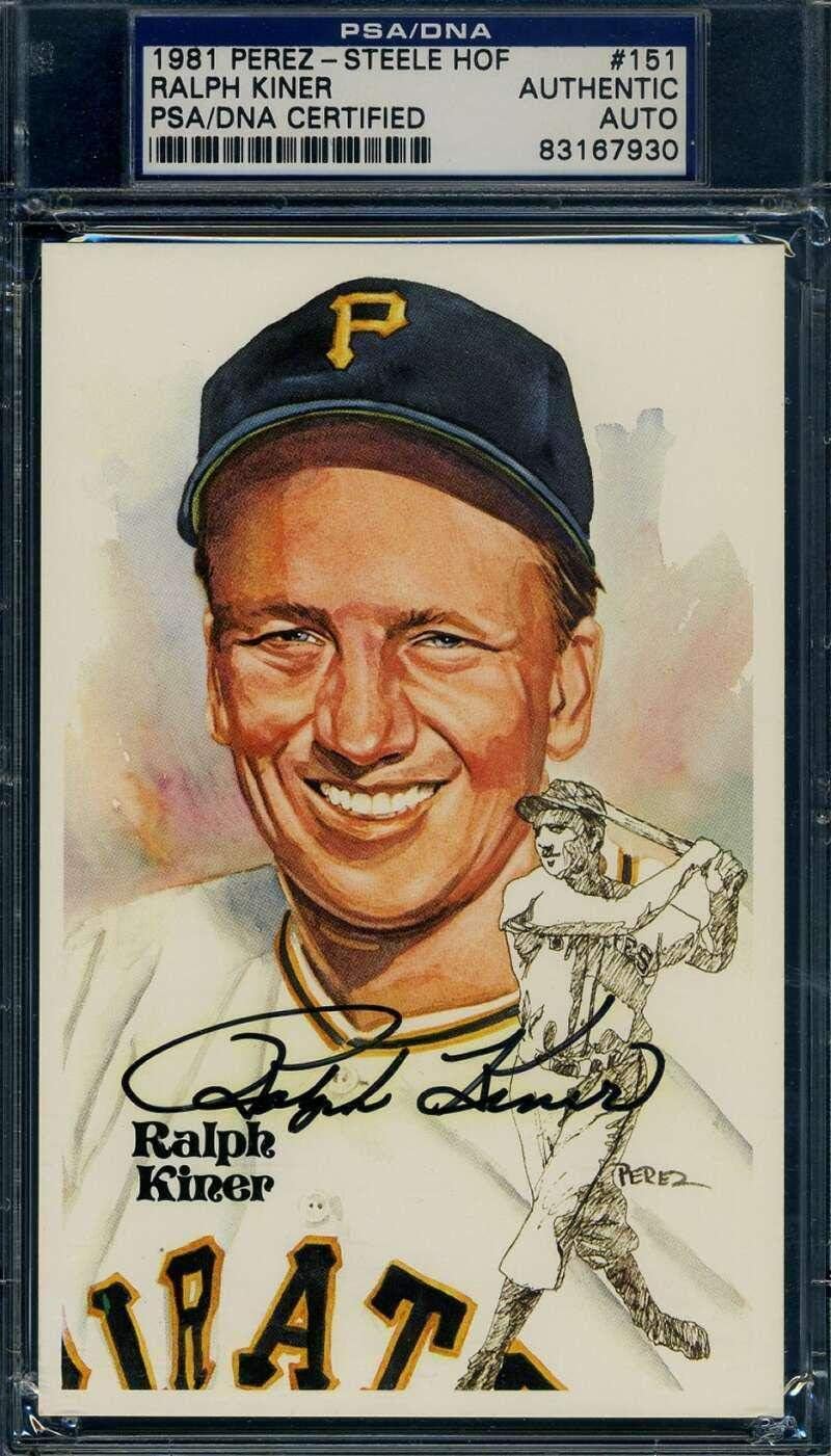 Ralph Kiner PSA DNA Coa Autograph Hand Signed Perez Steele Postcard ...