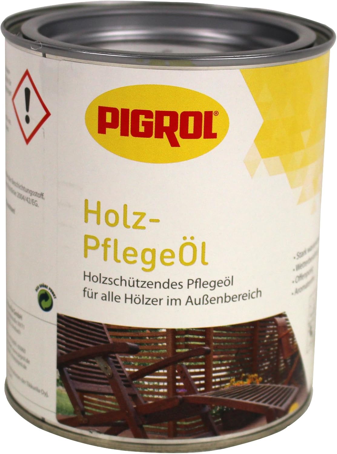 Pigrol Holzpflegeöl 0,75L farblos Hartöl Gartenmöbelöl Terrassenöl ...