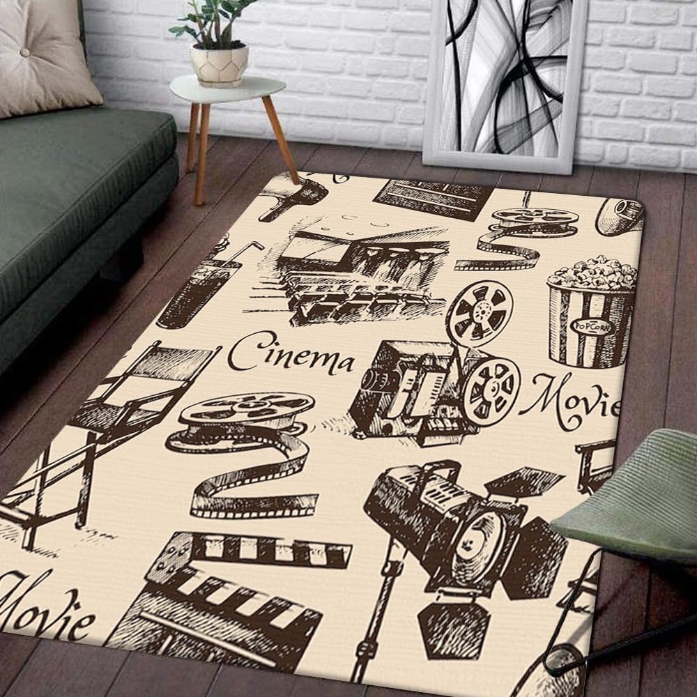 Amazon.com: Custom Movie Themed Rug - Rugs For Movie Room - Movie ...