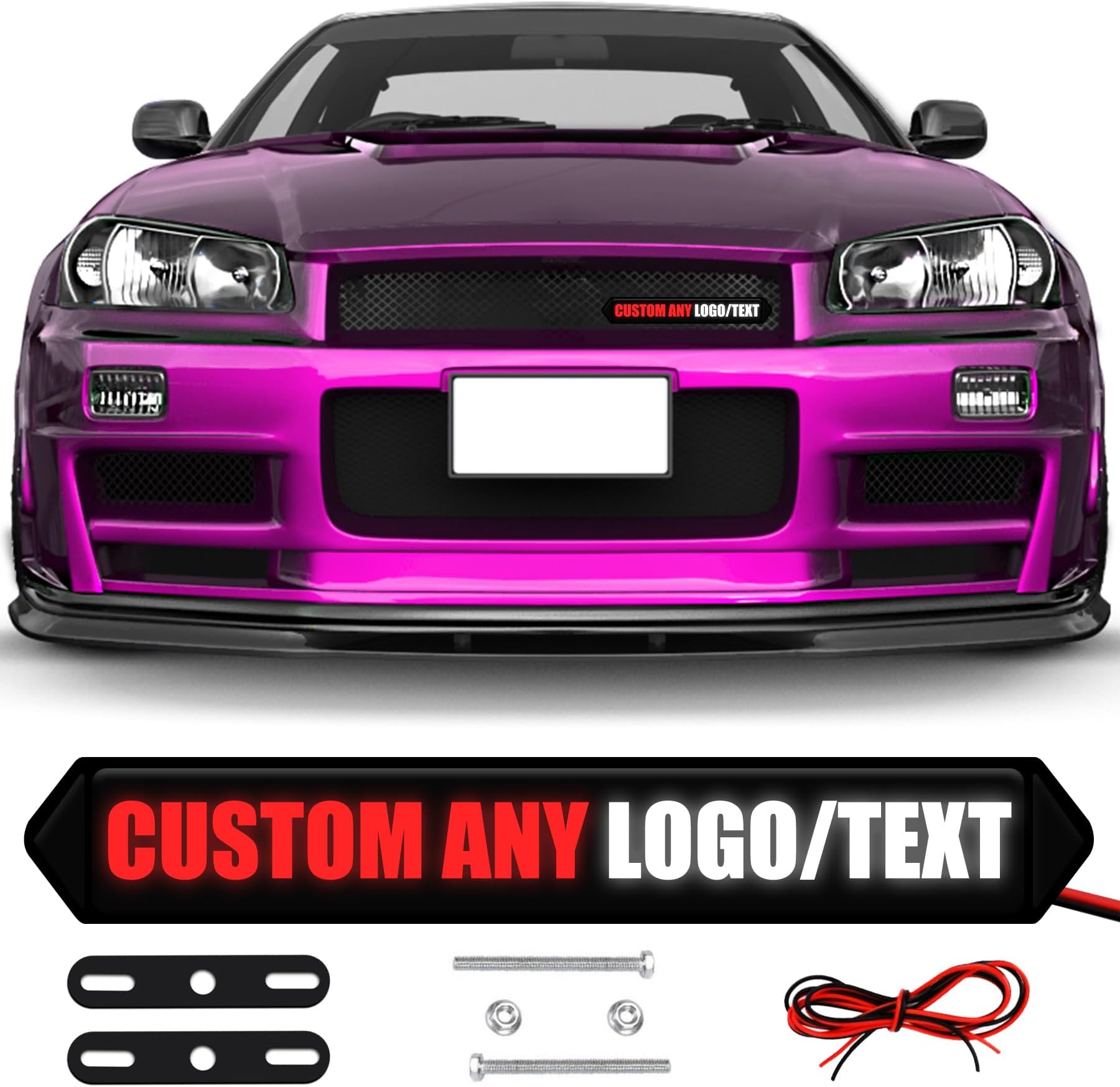 Amazon.com: Personalized LED Car Grille Badge Emblem - Custom Car Front ...