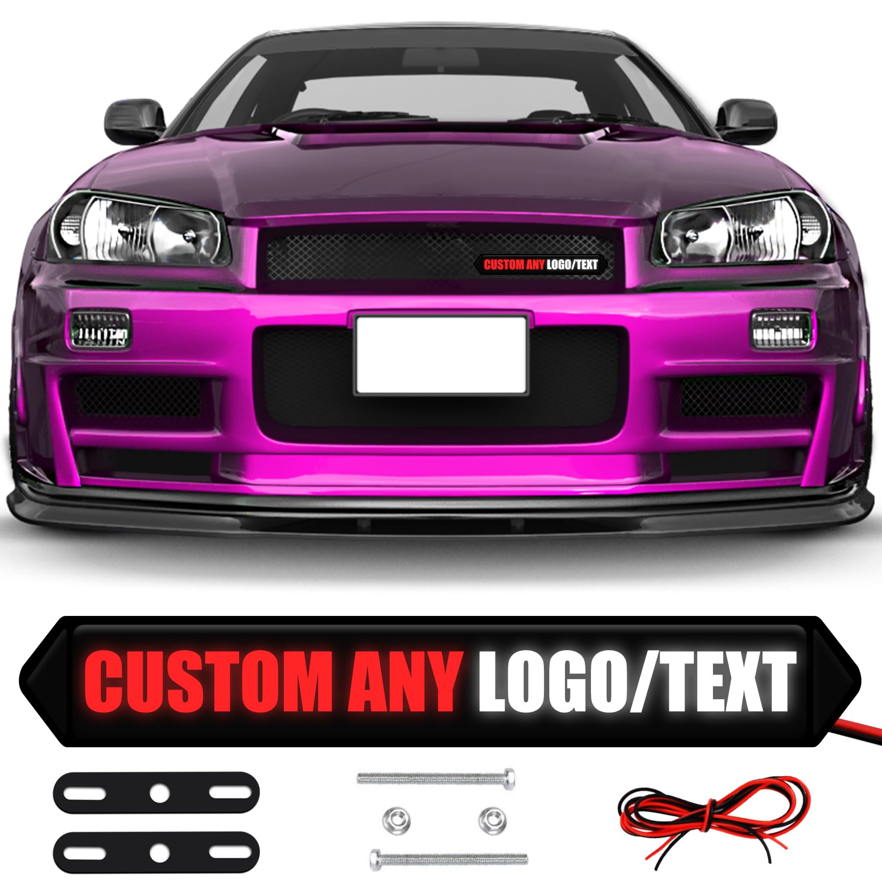 Amazon.com: Personalized LED Car Grille Badge Emblem - Custom Car Front ...