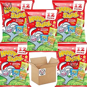 05 x Happy Snax Crisps Assorted Flavours Corn Puffs 12 pks 96g | VIMIX : Amazon.co.uk: Grocery