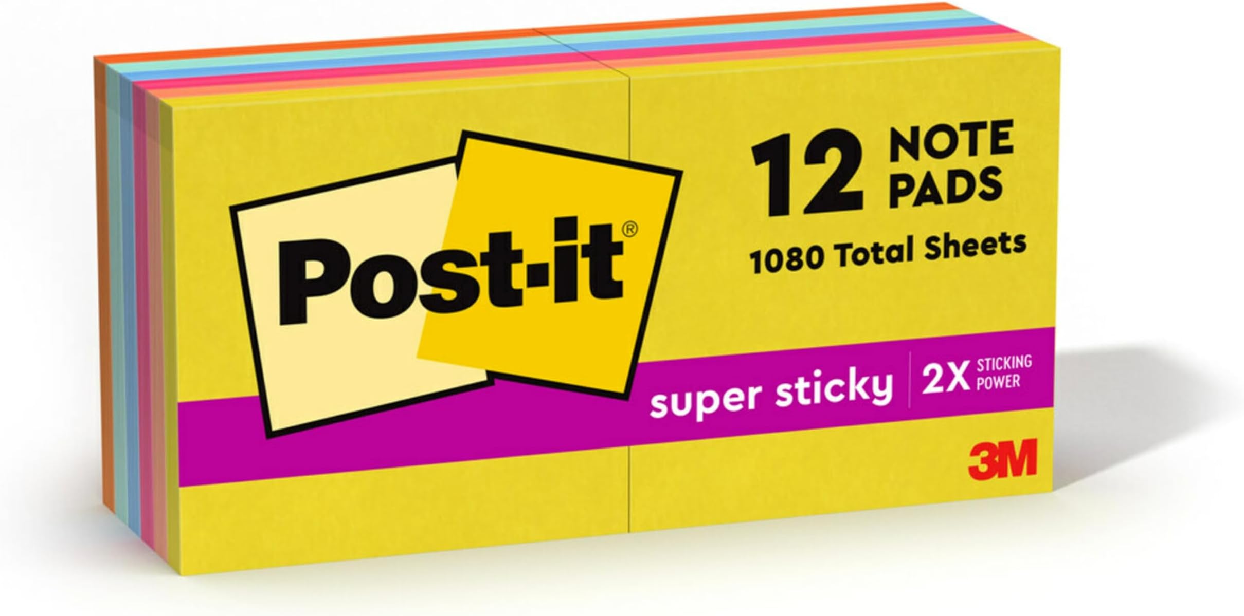Amazon.com : Post-it Notes Super Sticky - Full Adhesive Notes, 3 x 3 ...