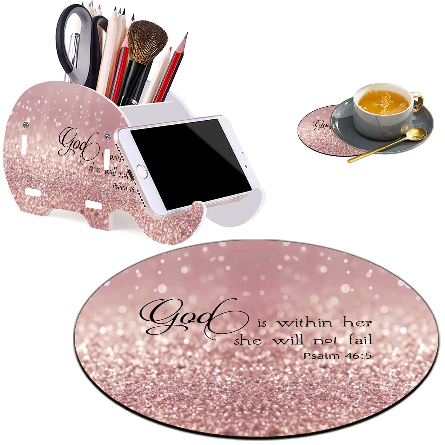 Amazon.com: 3 in 1 Desktop Accessories Set with Phone Holder Pen Holder ...