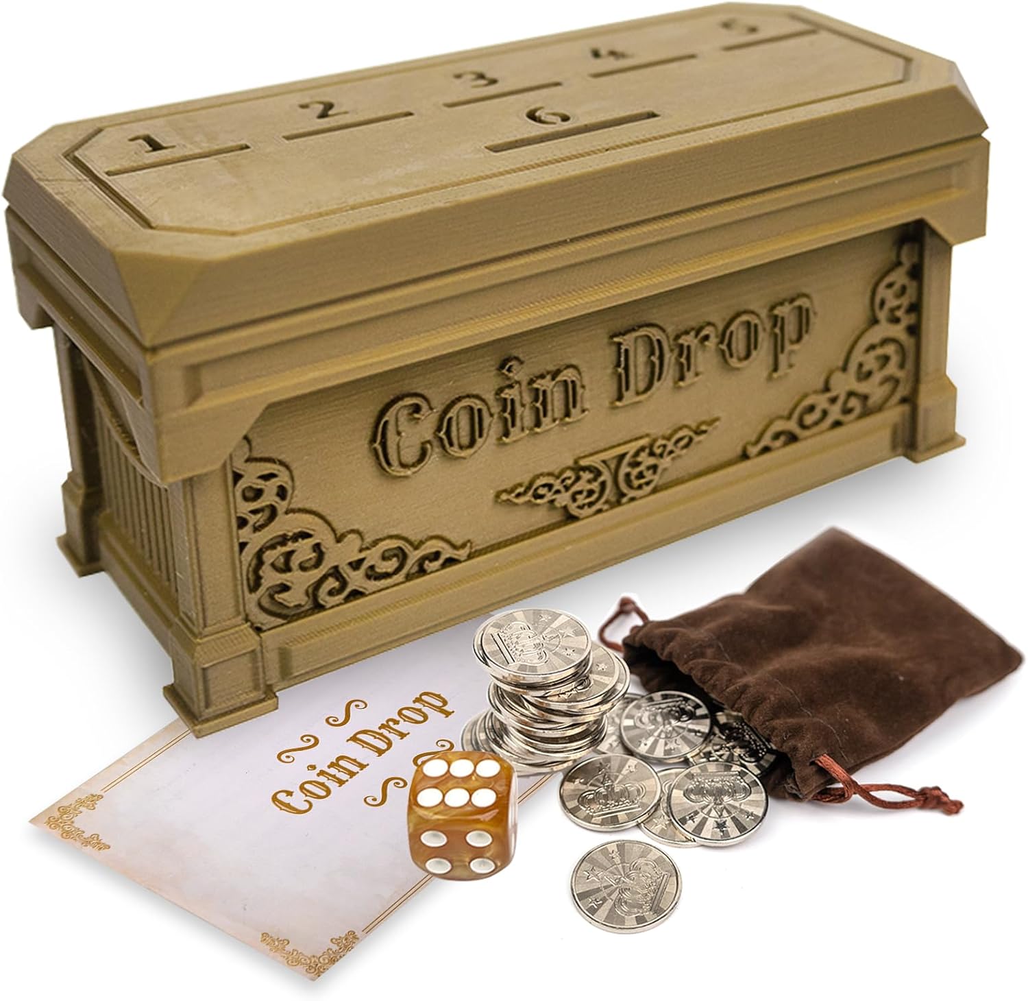 Amazon.com: Penny Game with 30 Metal Coins,1 Dice,Coin Drop Game,A Fun ...