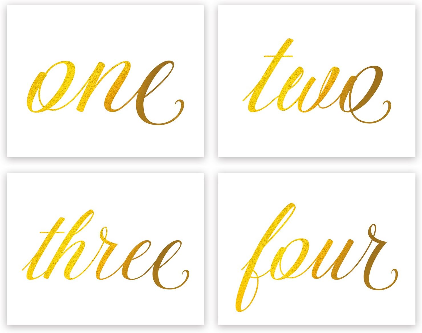 Amazon.com: Kasea Cards Gold Foil Table Numbers for Weddings and Other ...