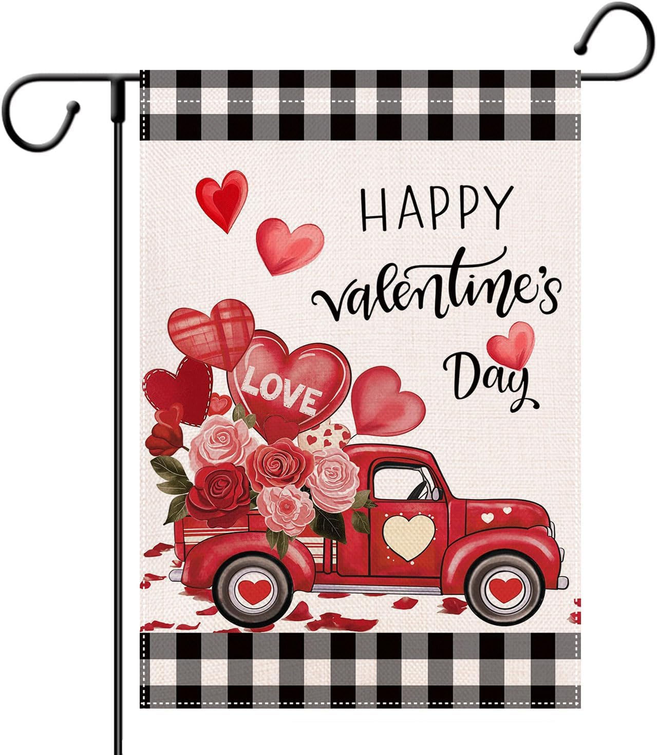 Amazon.com : Valentine Garden Flag for Outside 12x18 Double Sided ...