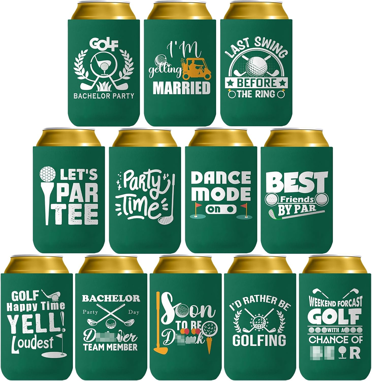 Amazon.com: Pop Nordic Golf Beer Can Cooler, Golf Bachelor Party Can ...