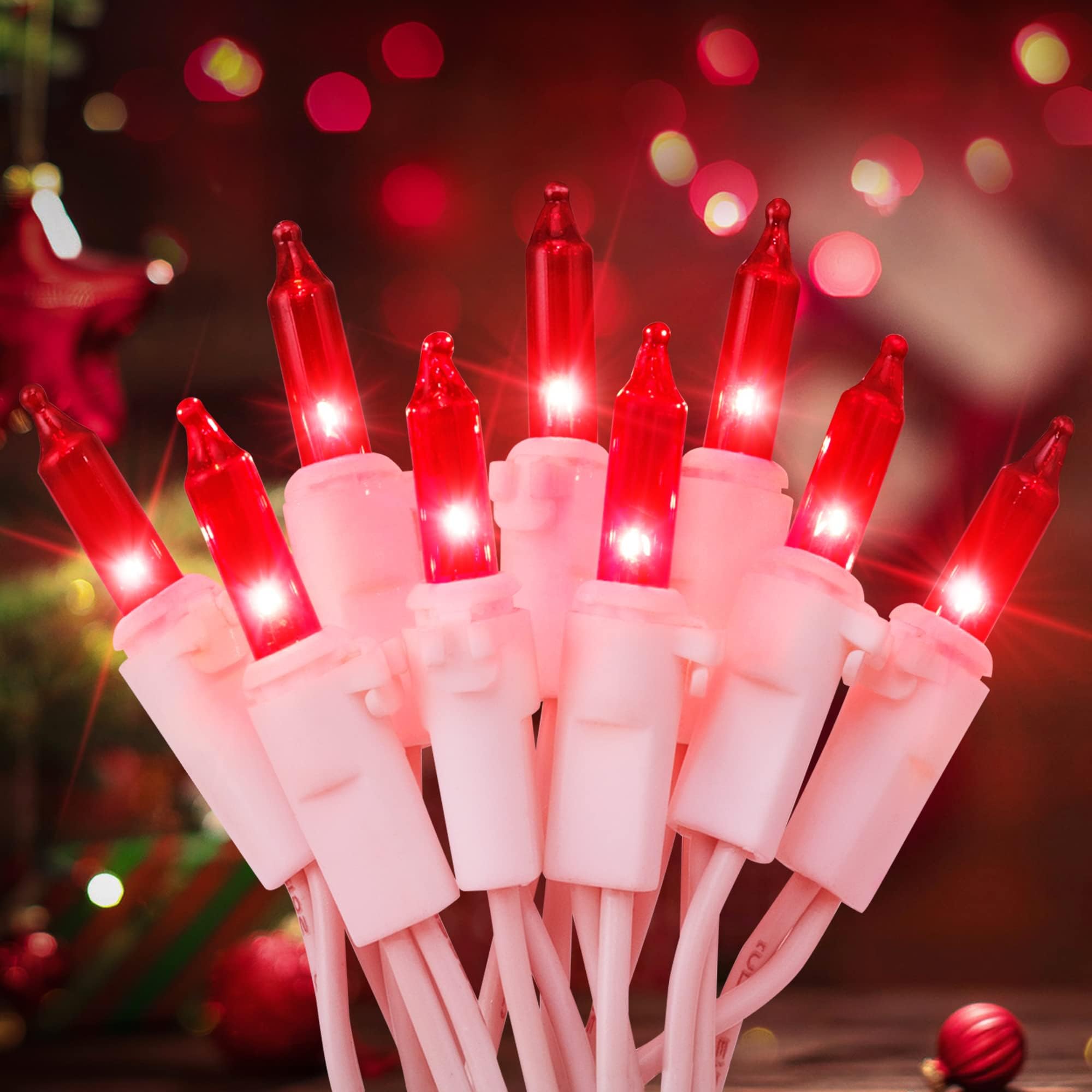 Amazon.com: Vickerman Mini Light Set Features 100 Bulbs Lights on White ...