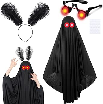 Amazon.com: Mepase 3 Pcs Halloween Mothman Costume Accessories Include ...