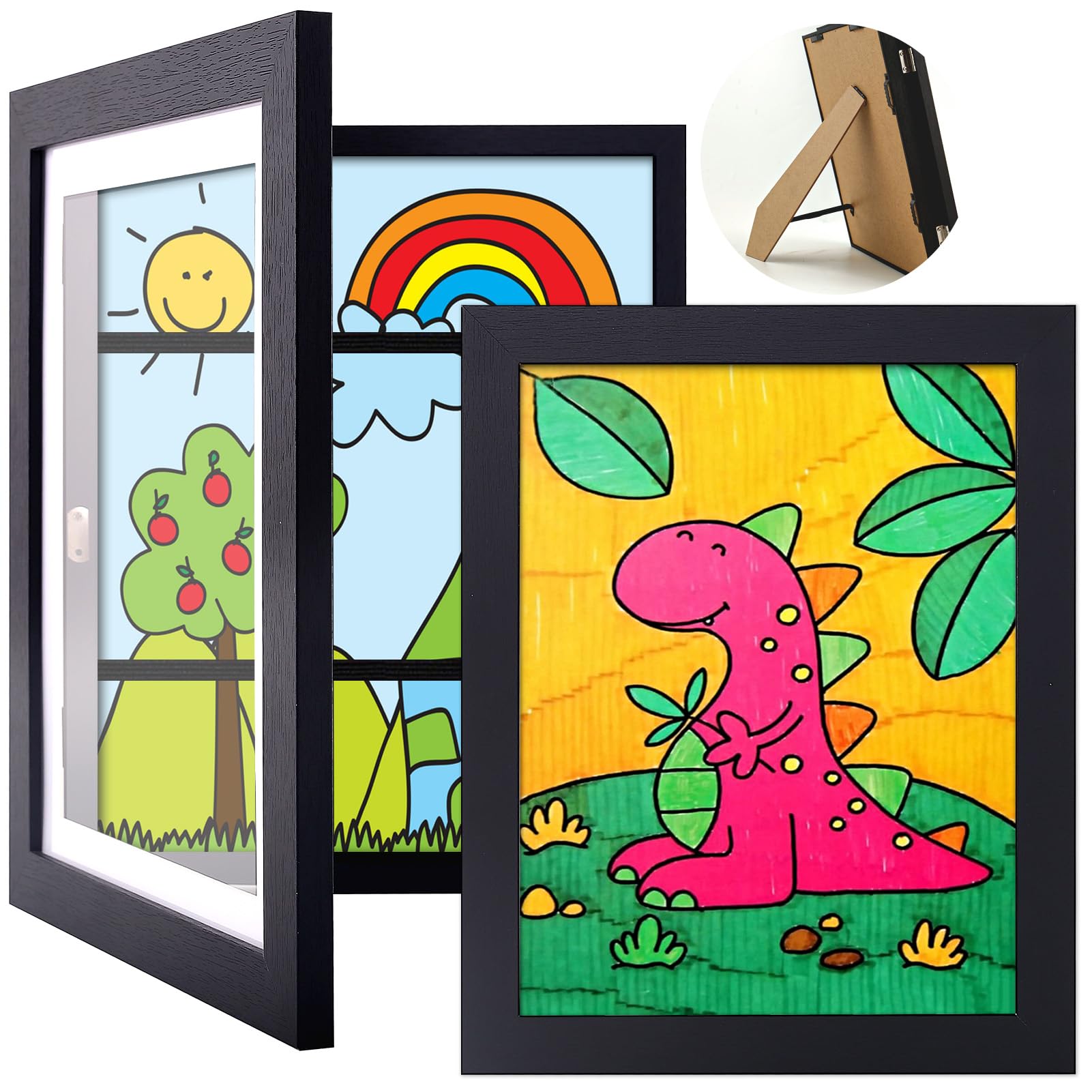 Consevisen Kids Art Frame - Kids Artwork Frames Changeable, 2 Pack 8 ...