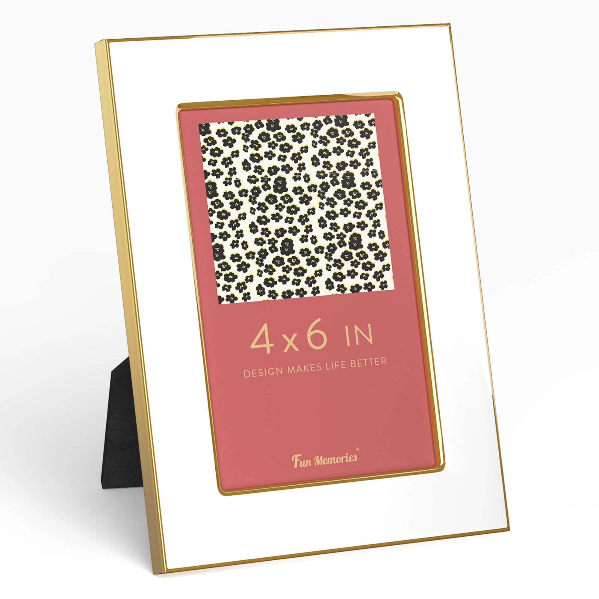Amazon.com - Fun Memories 4x6 Picture Frame - 4x6 White Enamel Picture ...