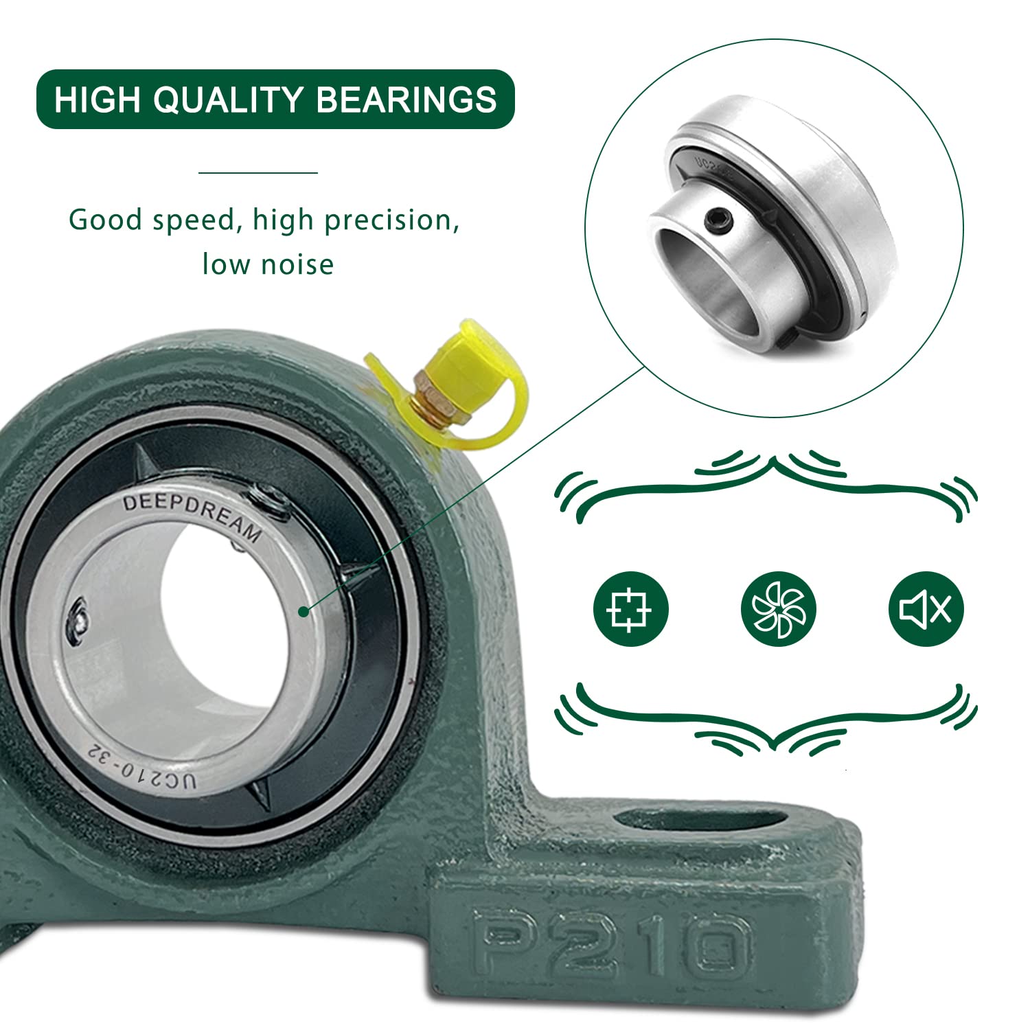 Snapklik.com : 2Pcs UCP210-32 Pillow Block Bearing 2" Inch Bearing ...