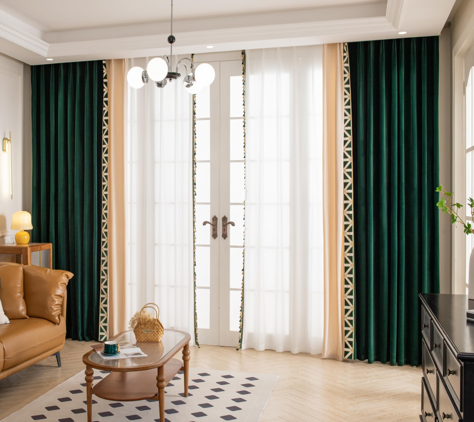 Amazon.com: VisionaryHomeDesign Splicing Colors Pinch Pleat Curtain ...