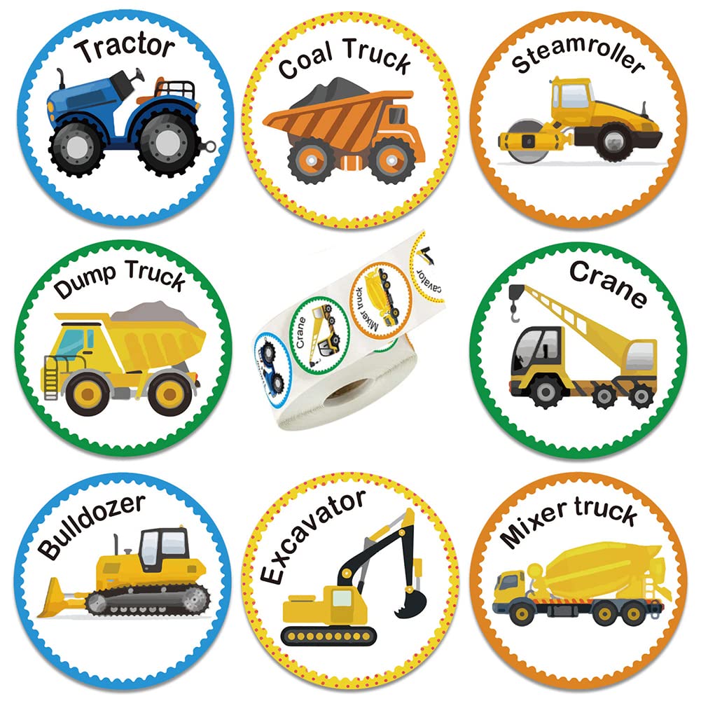 Amazon.com: 500PCS Construction Truck Stickers for Kids Roll 1.5Inch ...