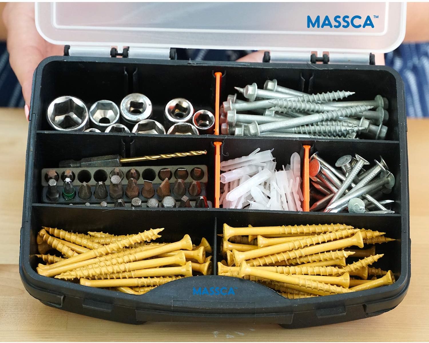 Massca Screw Organizer Hardware Storage Box with 10 Compartments for ...