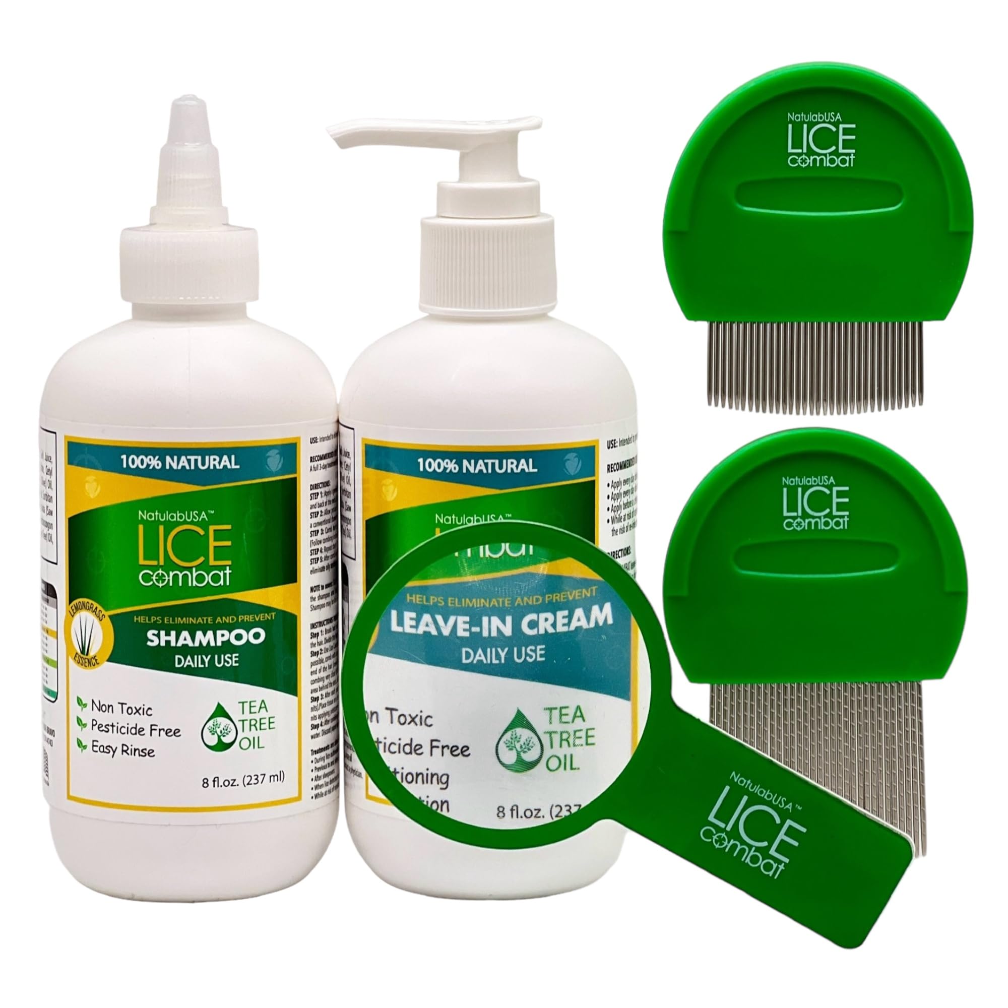 Amazon.com: NatulabUSA Lice Combat Treatment Kit | Shampoo, Leave-in ...