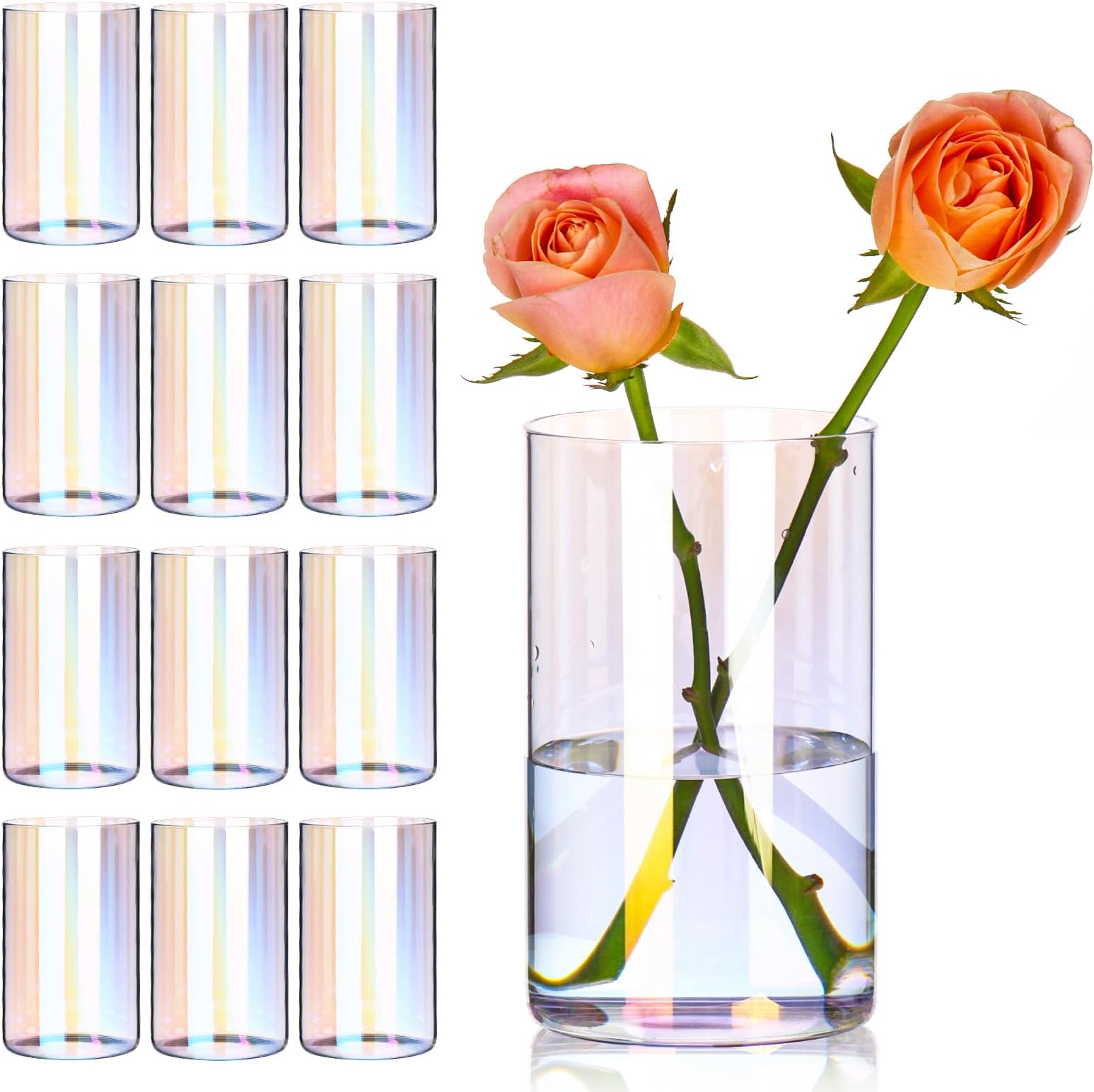 Amazon.com: Meanplan 6 Pcs Iridescent Clear Vase Rainbow Modern Acrylic ...