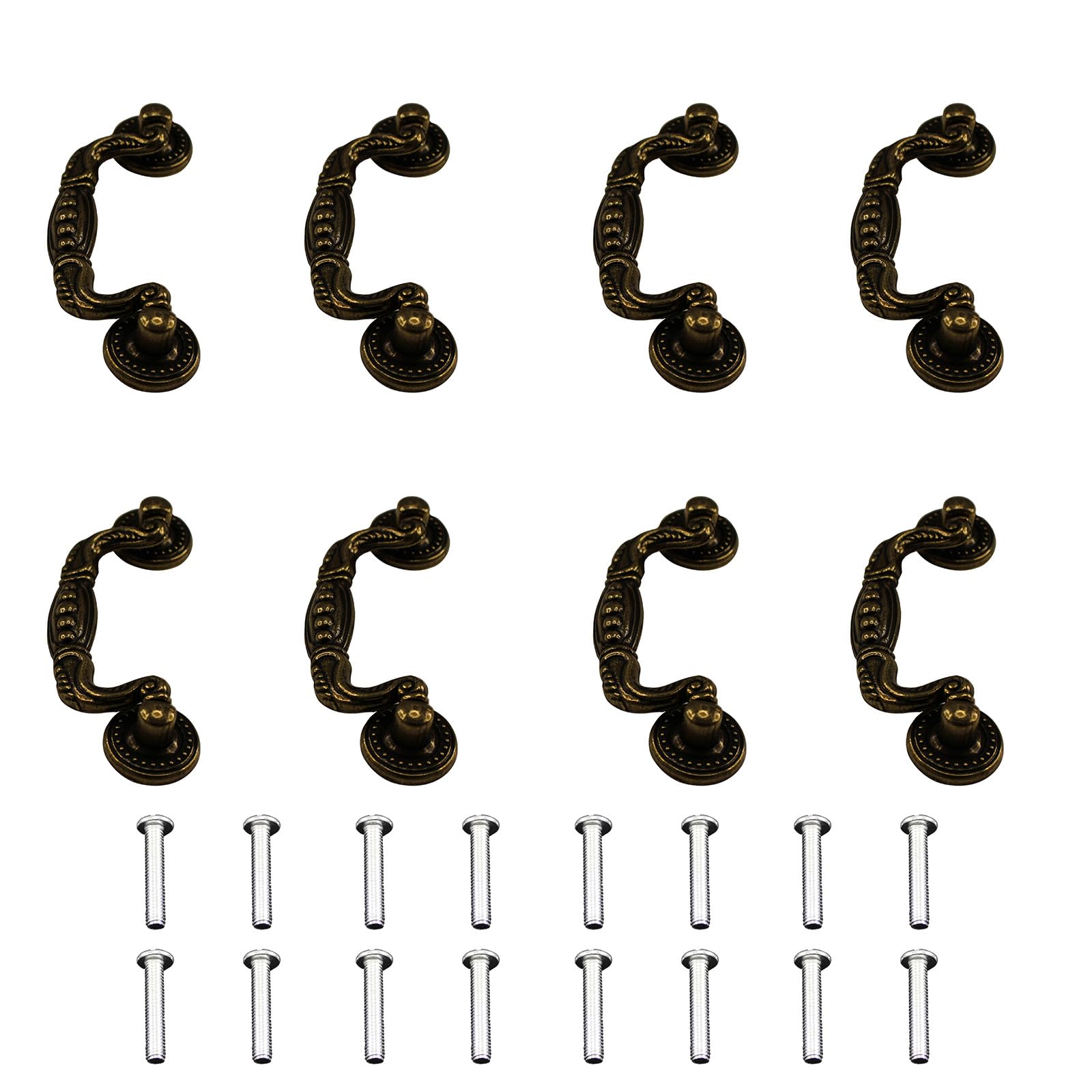 Adyoney 8 Pcs 3 Inch P02 Drop Drawer Handles Antique Bronze Cabinet ...