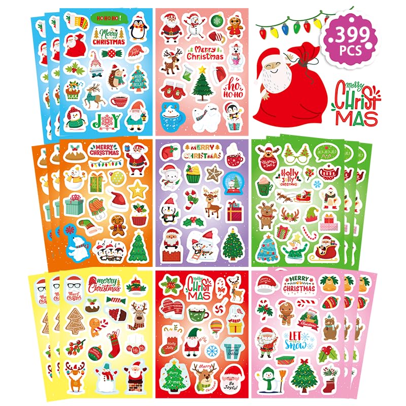 Amazon.com: 399PCS Christmas Stickers for Kids, Merry Christmas ...