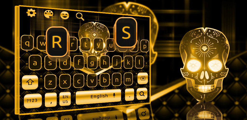 Golden Horror Death Skull keyboard Theme:Amazon.co.jp:Appstore for Android