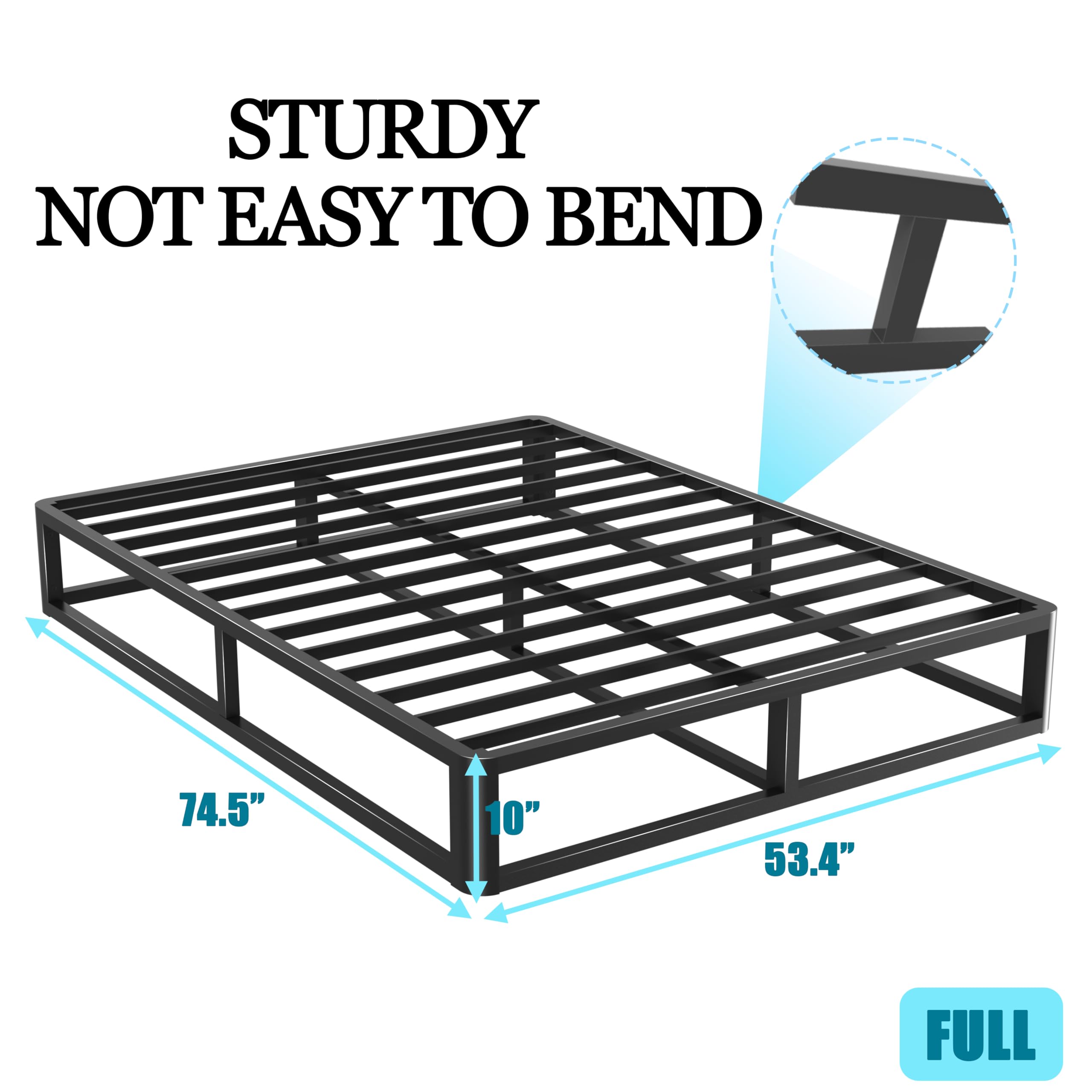 Snapklik.com : Yitong Angel 10 Inch Full Size Bed Frame