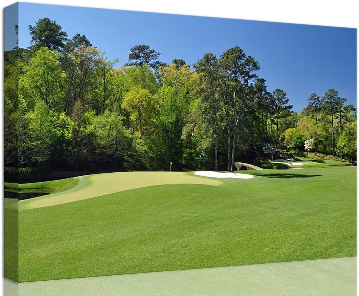 Amazon.com: chenchenArt Augusta National Wall Art - Augusta Golf Course ...