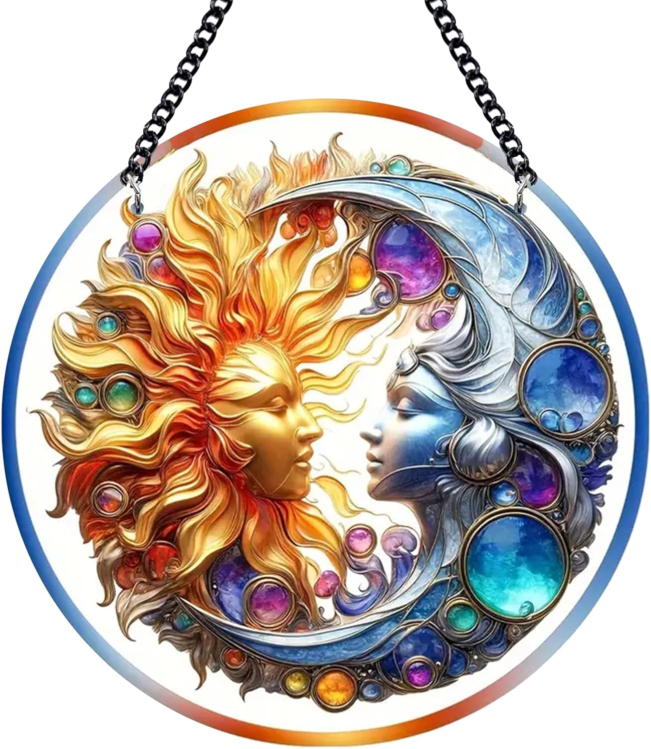 Amazon.com : Colored Perspex Sun and Moon Suncatchers - Acrylic Rainbow ...