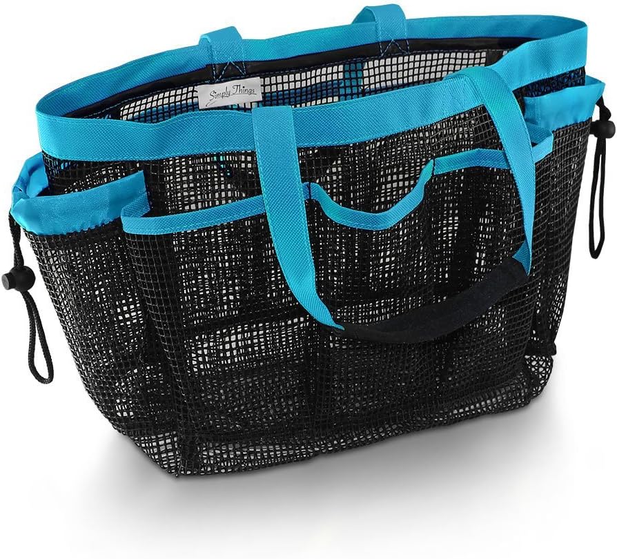 Amazon.com: Simply Things Heavy Duty Mesh Shower Bag Caddy and Tote ...