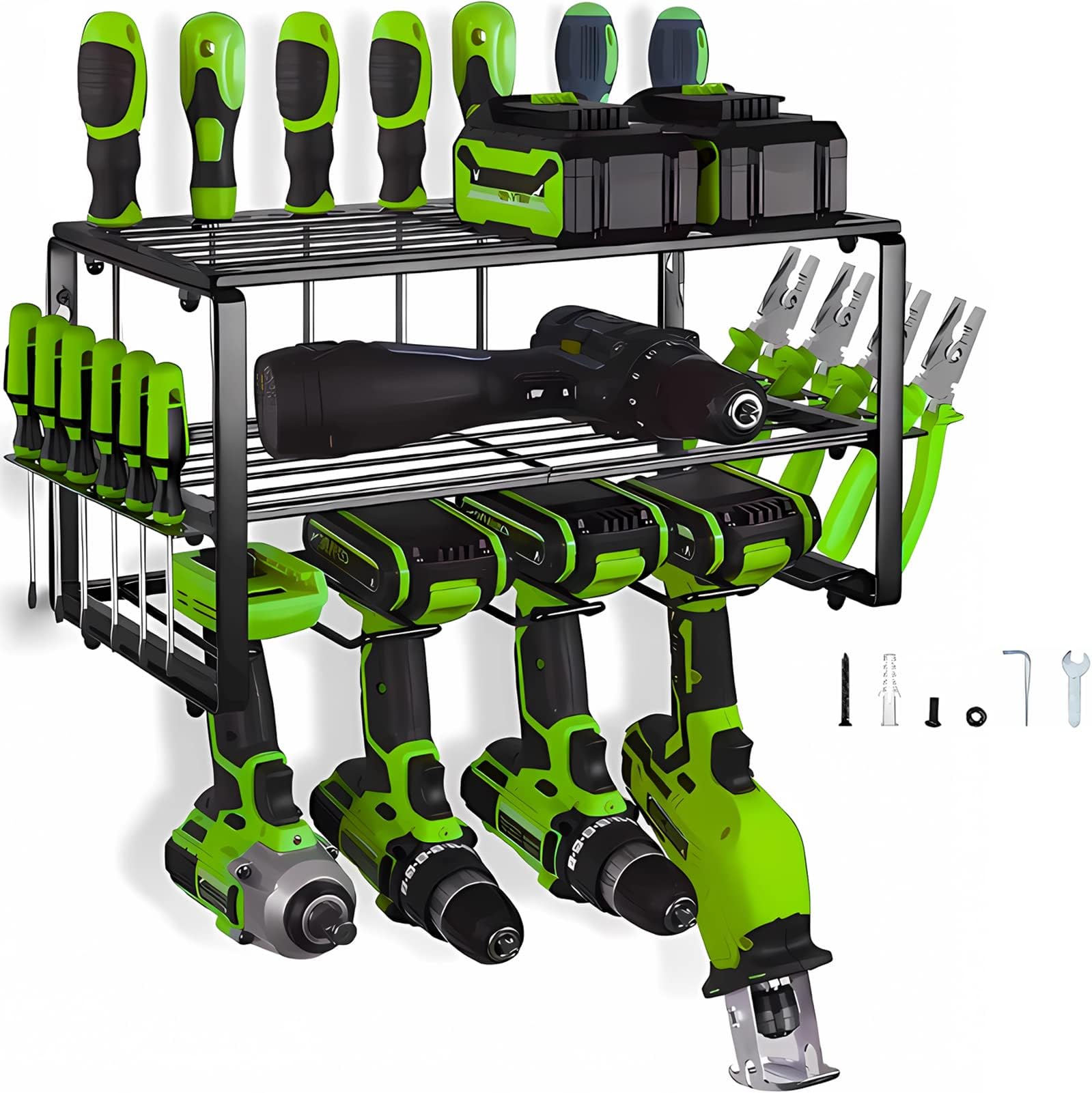 Amazon.com: NEISRAI Power Tool Organizer Wall Mount - Heavy-Duty Garage ...