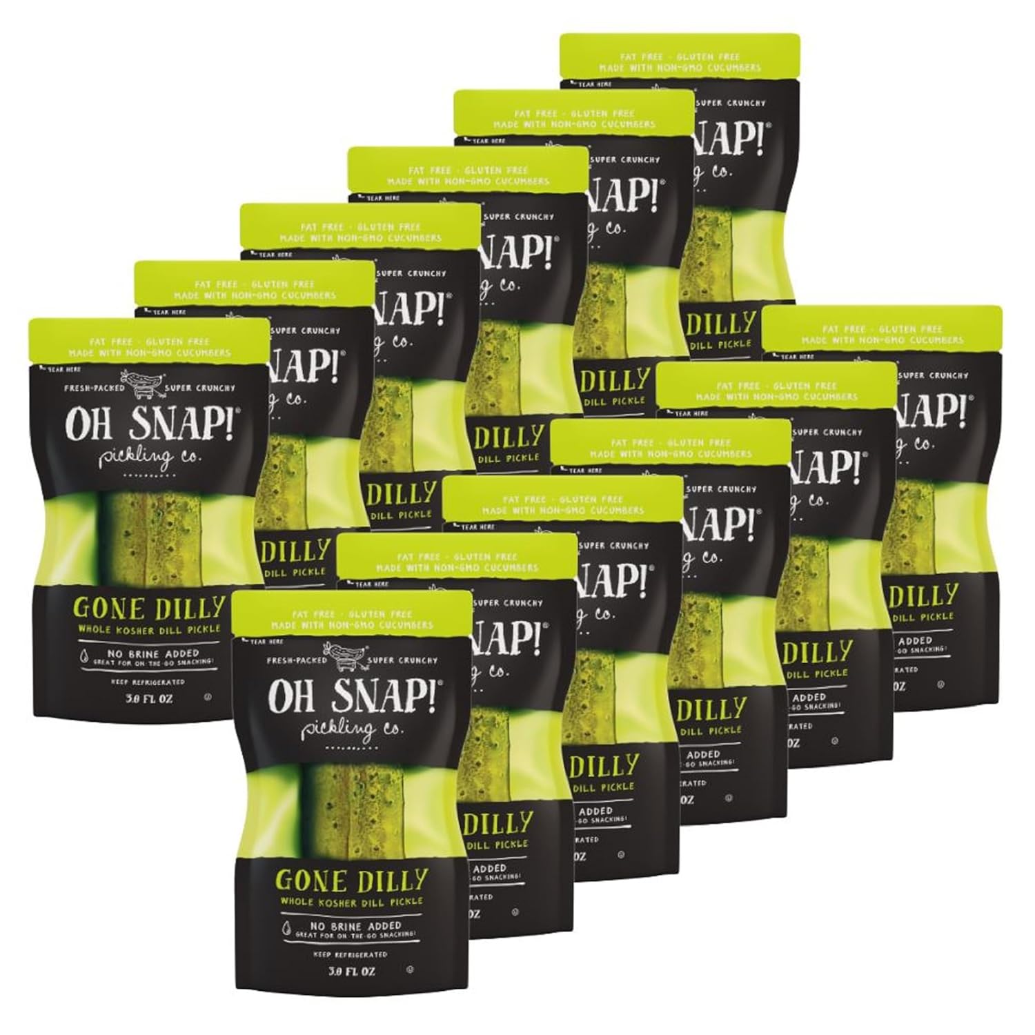 Amazon.com : OH SNAP! Gone Dilly Whole Pickle (12 Pack) - Whole Kosher ...