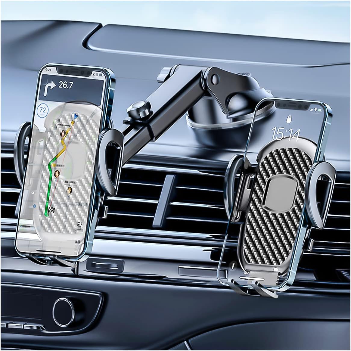 Amazon.com: Car Phone Holder Mount with Suction Cup for Windshield ...