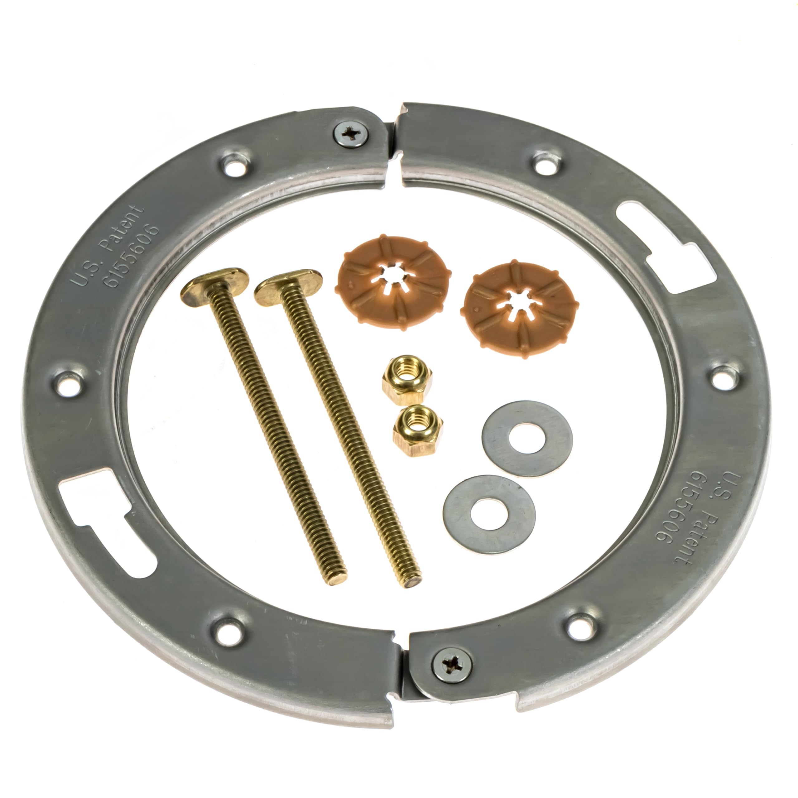 Toilet Flange Kit MENNTY - Complete Set With Wax Ring, Spacers & Brass ...