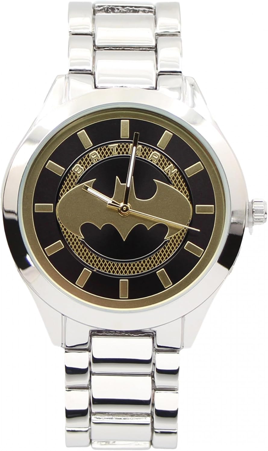 Amazon.com: Accutime Batman Classic Logo White and Gold Analog Watch ...