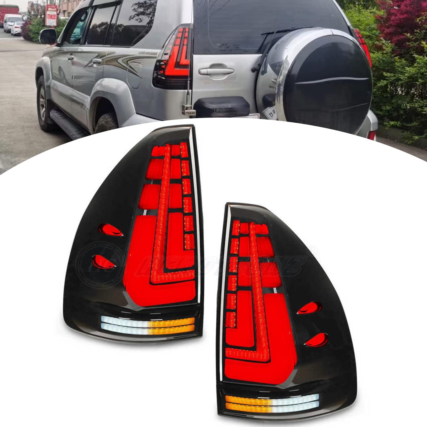 Amazon.com: HCmotion LED Tail Lights For Toyota Land Cruiser Prado 2003 ...