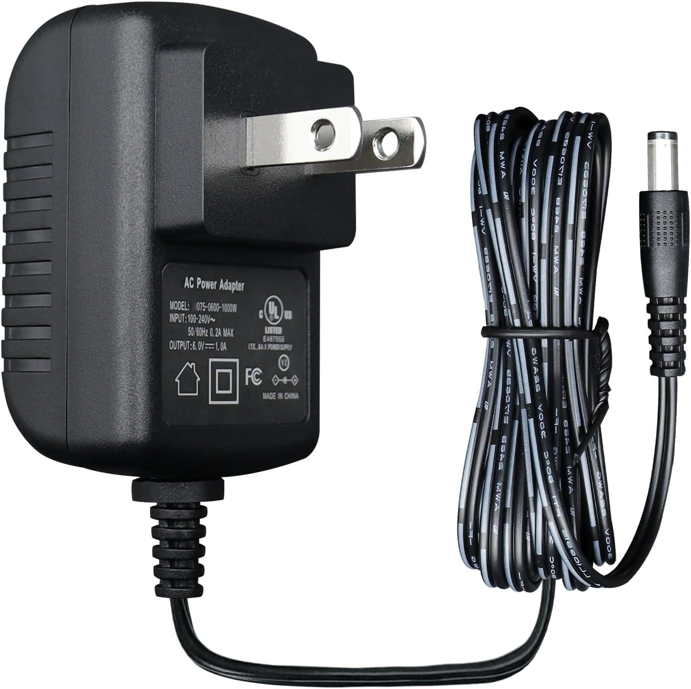 Amazon.com: UL Listed 6V 1A 6ft Long Cord Power Supply Adapter,1000mA ...