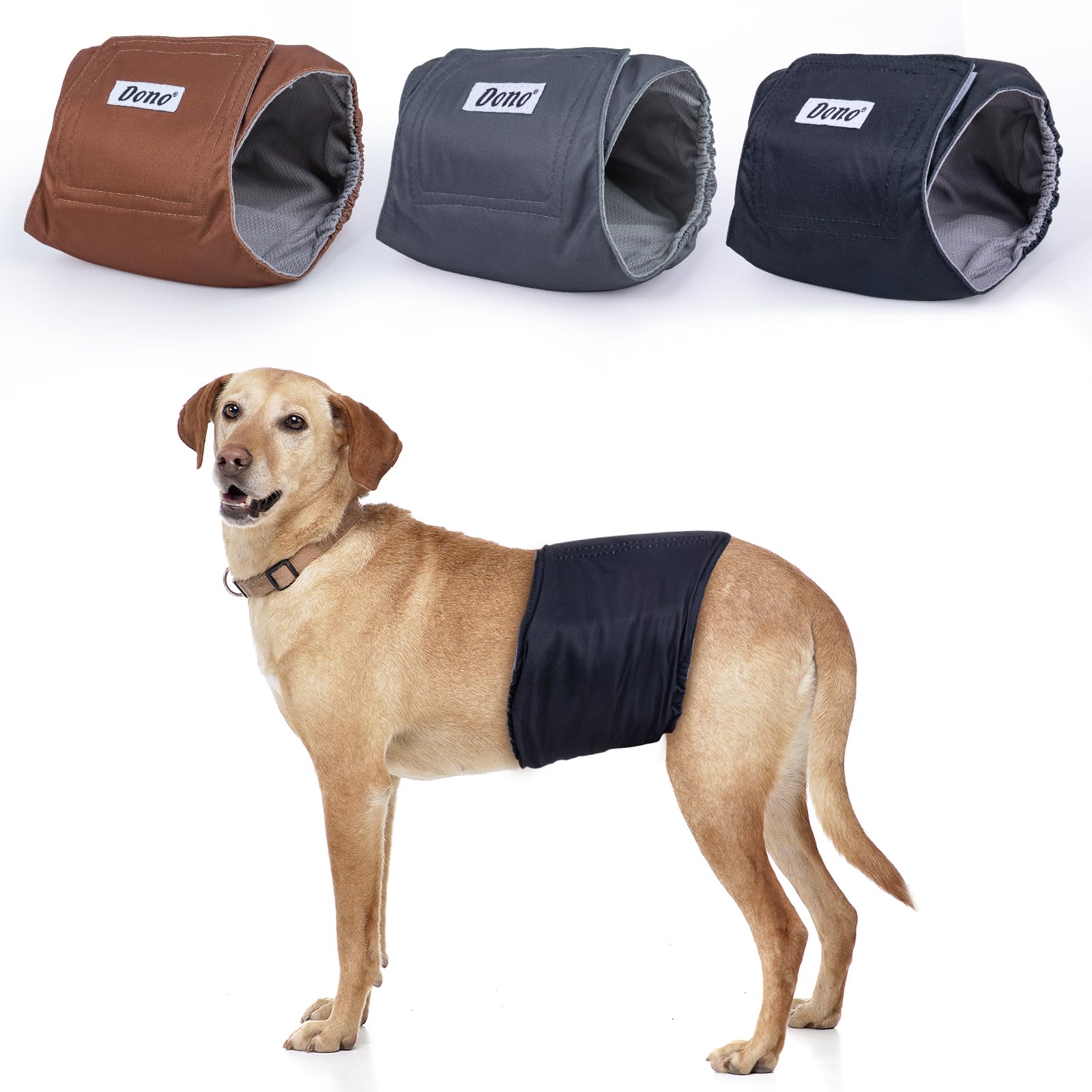 Dono Reusable Male Dog Belly Bands-Dog Nappies for Dogs in Heat,Dog ...