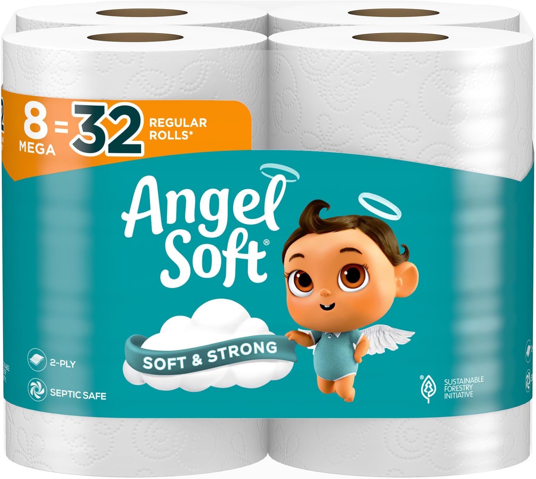 Amazon.com: Angel Soft Toilet Paper, 6 Super Mega Rolls = 36 Regular ...