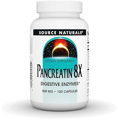 Amazon.com: Source Naturals Pancreatin 8X, 500 mg Digestive Enzymes ...
