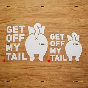 Amazon.com - Get Off My Tail Cat Back Off Car Truck Bumper Sticker ...