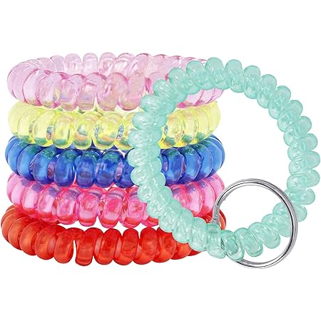 YallFairy Pack of 55 Wristlet Keychains Stretchable Plastic Wrist ...