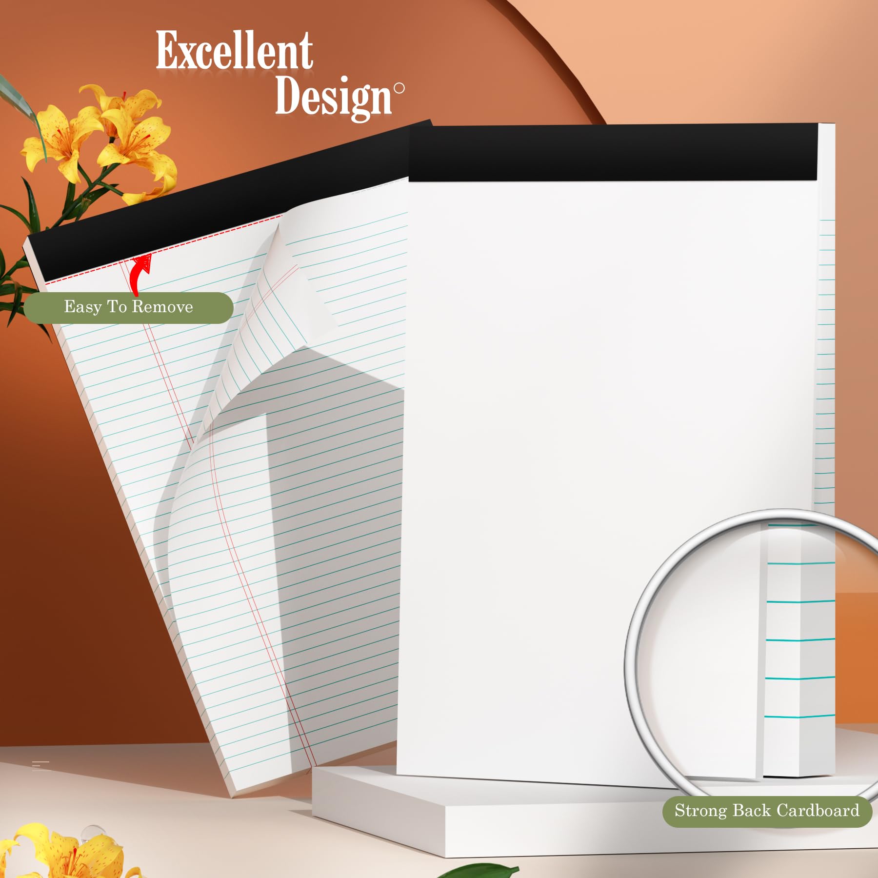 Snapklik.com : Legal Pads 8.5 X 11 White Note Pads 2 Pack - Double ...