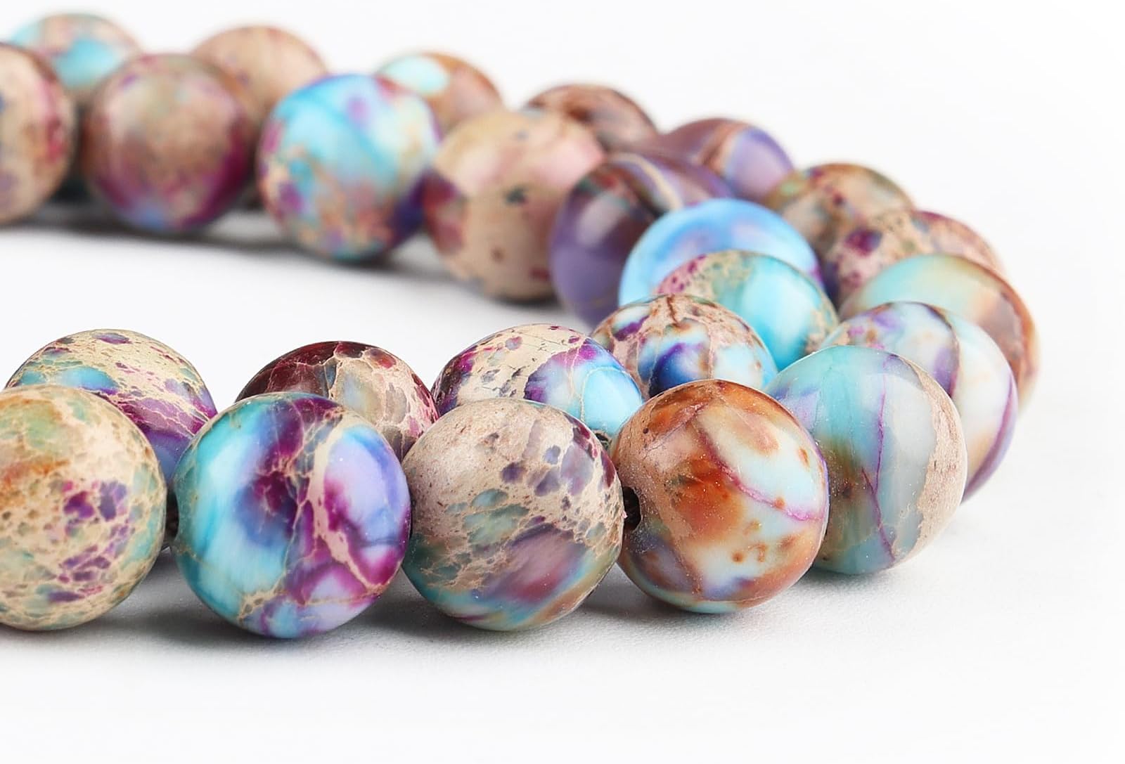 Amazon.com: 47 Pcs Sea Sediment Imperial Jasper Beads Purple-Blue ...