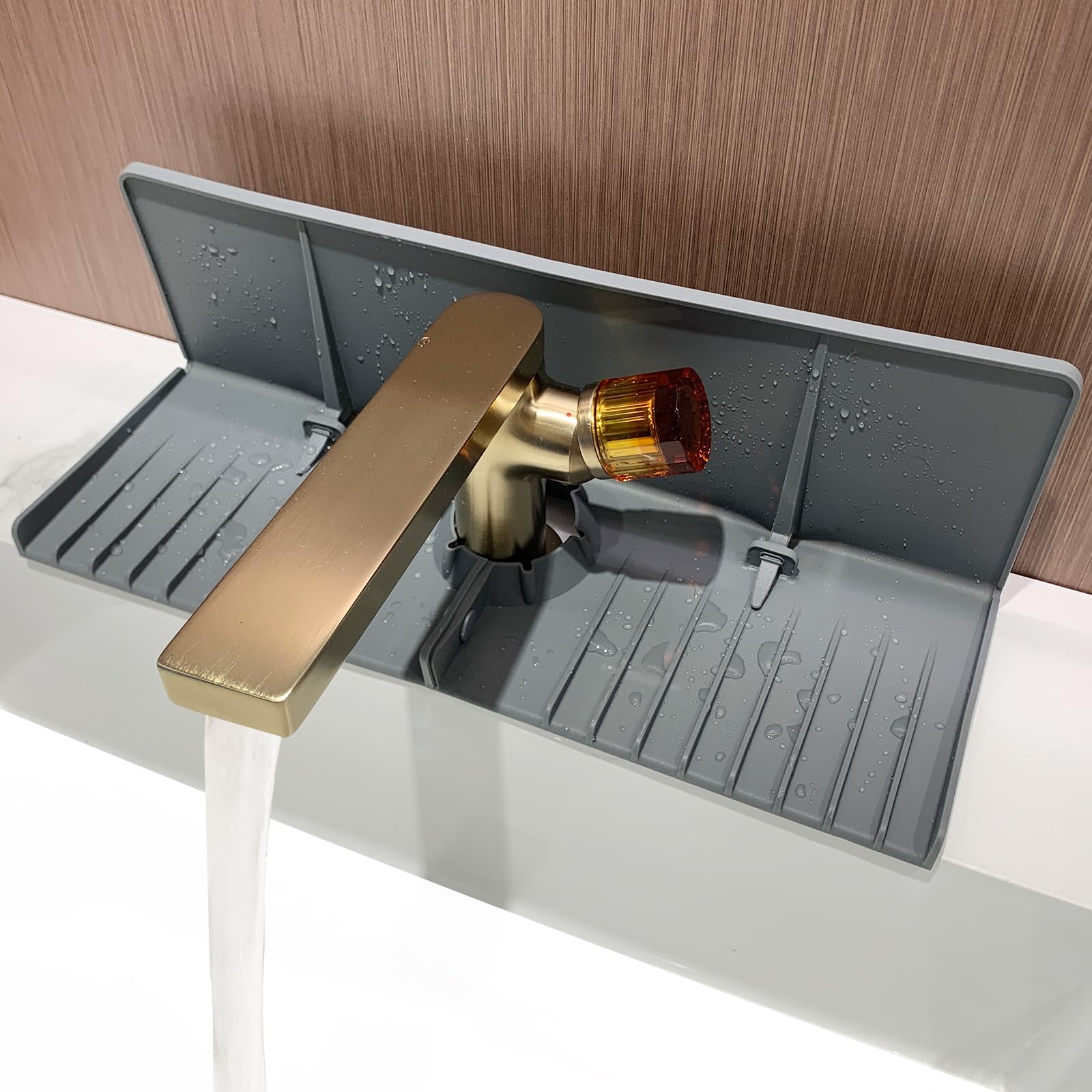 Amazon.com: Silicone Faucet Drip Catcher Tray Mat - Upgraded Design ...