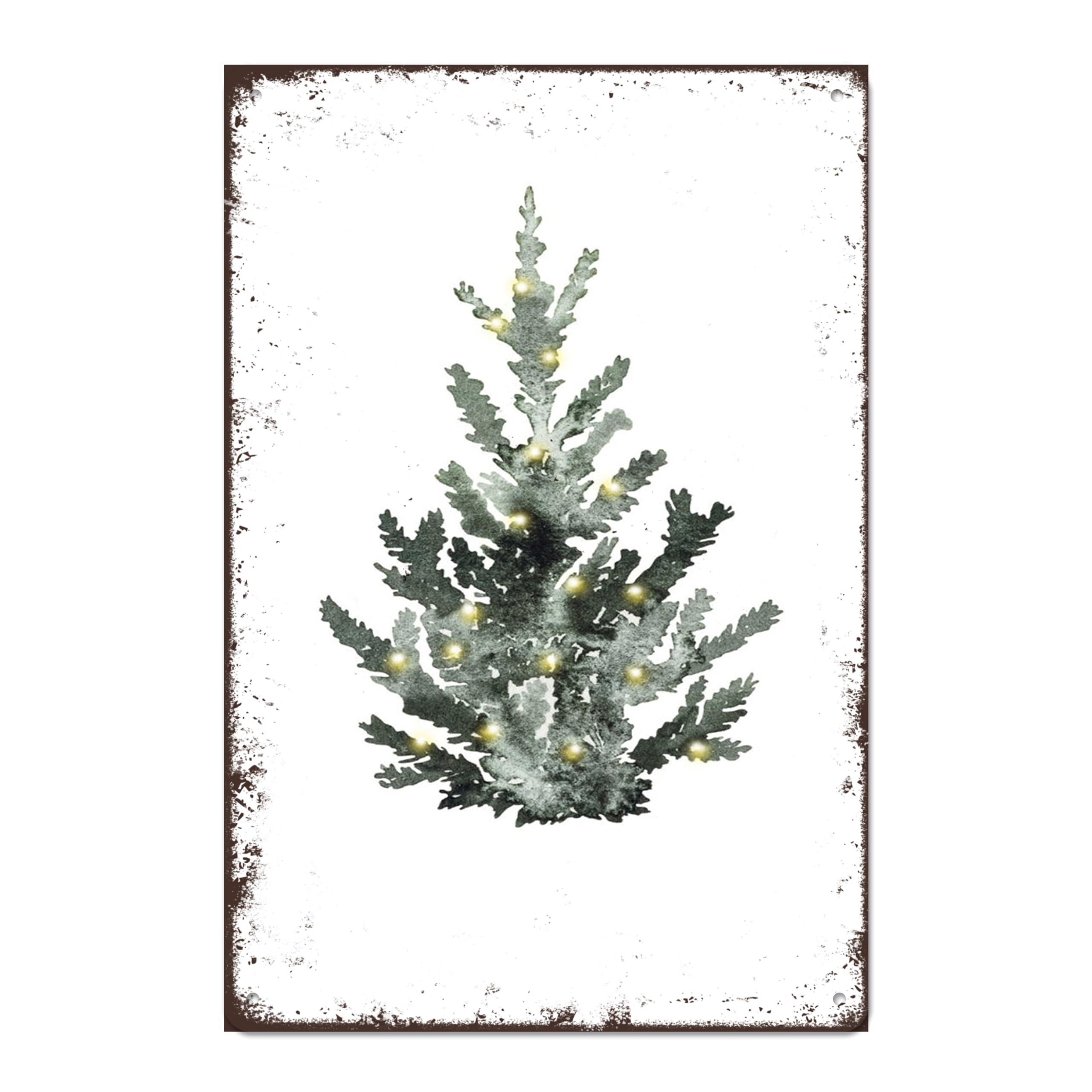 Amazon.com: Metal Christmas Tree Signs, Christmas Tree Metal Tin Sign ...