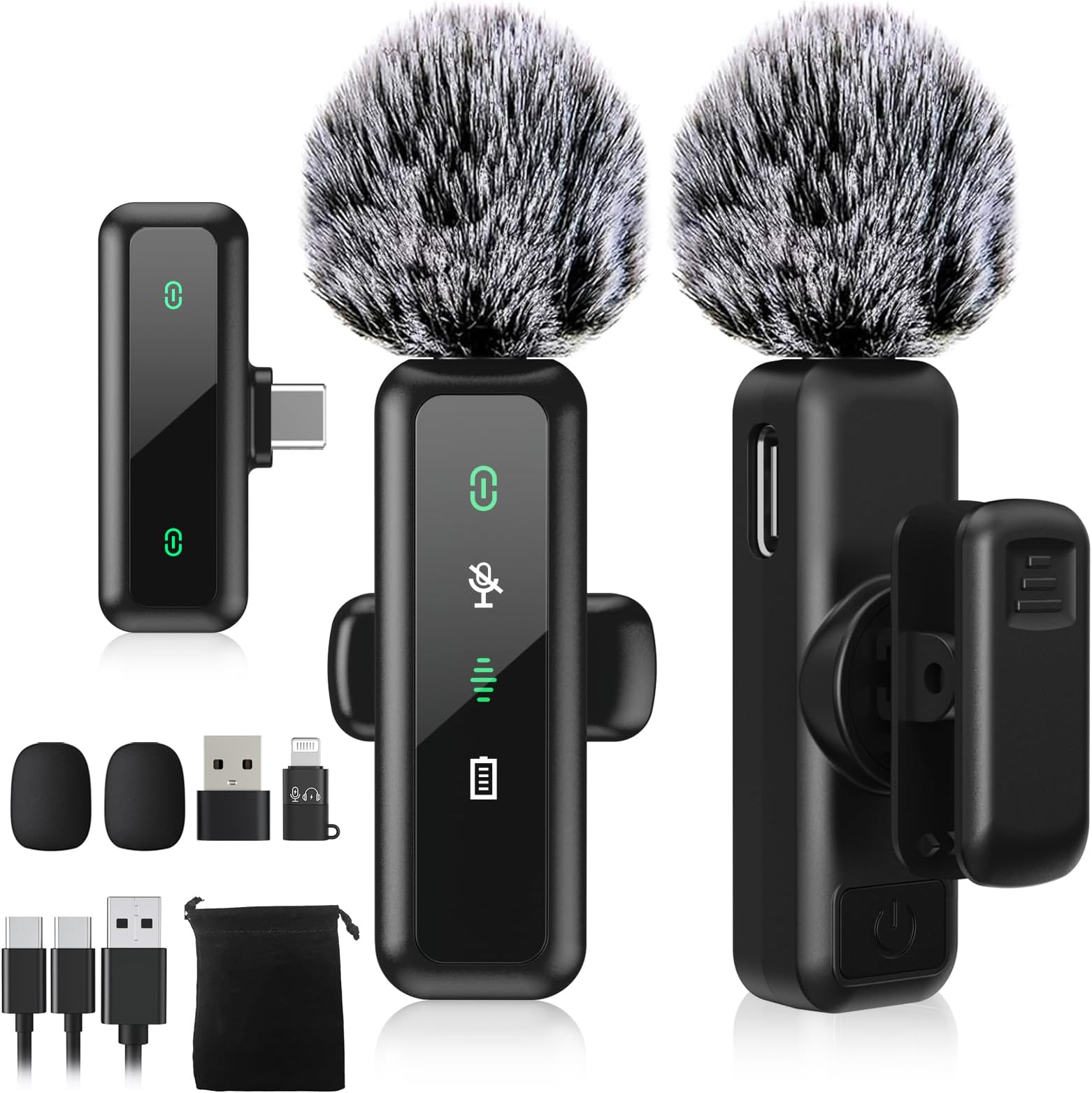 Amazon.com: USB C Wireless Lavalier Microphone for Type-C,Android Phone ...