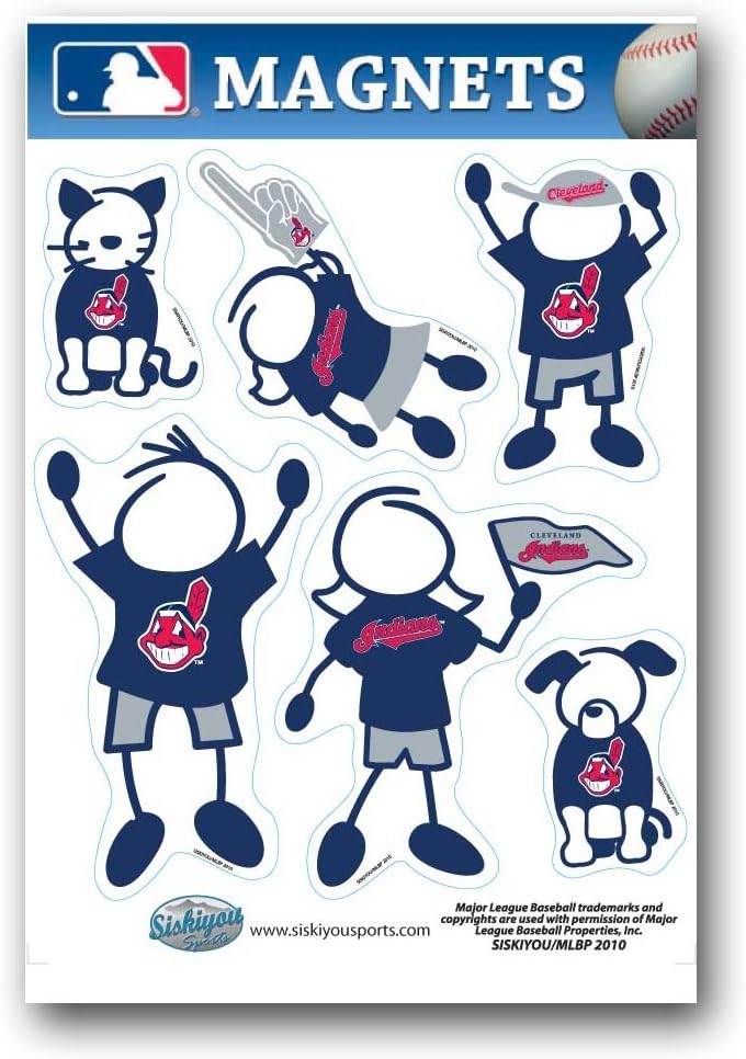 Amazon.com : MLB Cleveland Indians Family Magnet Set : Sports Related ...